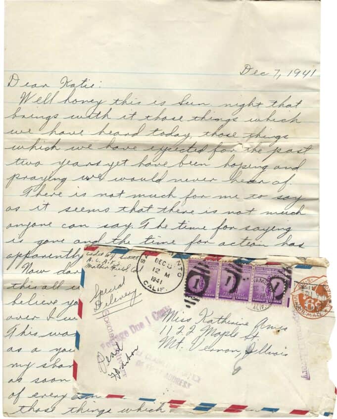 Letter Written on Pearl Harbor Day Shows Greatest Generation’s Human ...