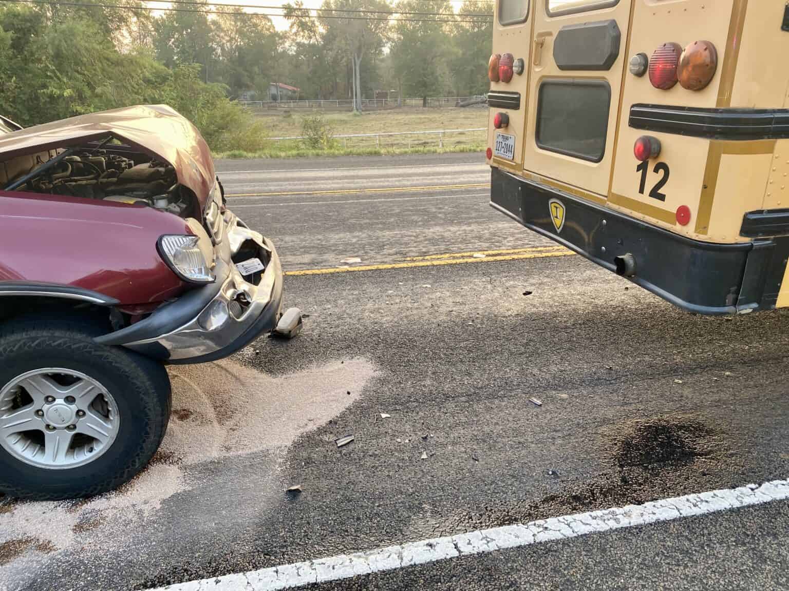 Big Yellow Vehicle With Flashing Lights Might Be School Bus The